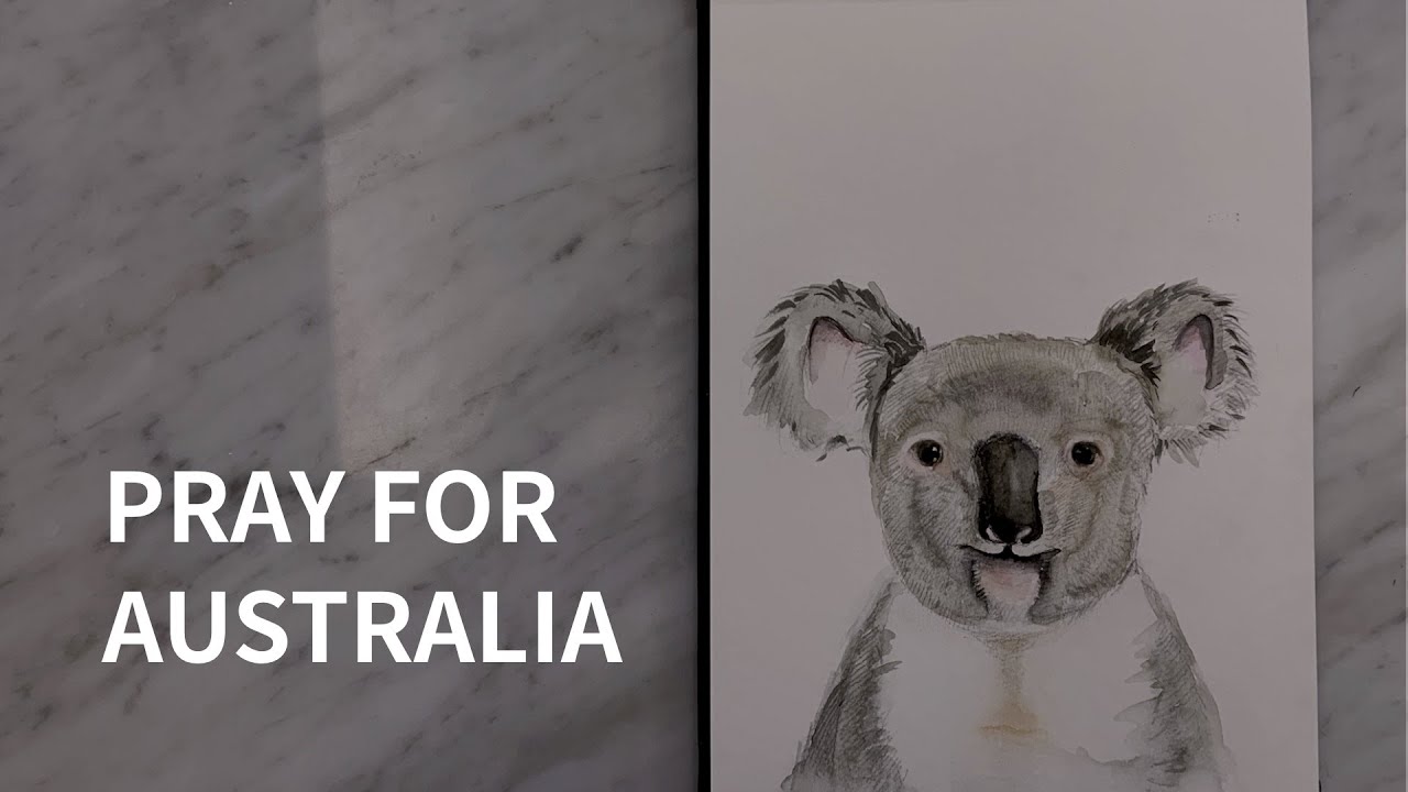 Pray for Australia, How to draw a koala / 코알라를 위한 작은 기도🙏 - YouTube