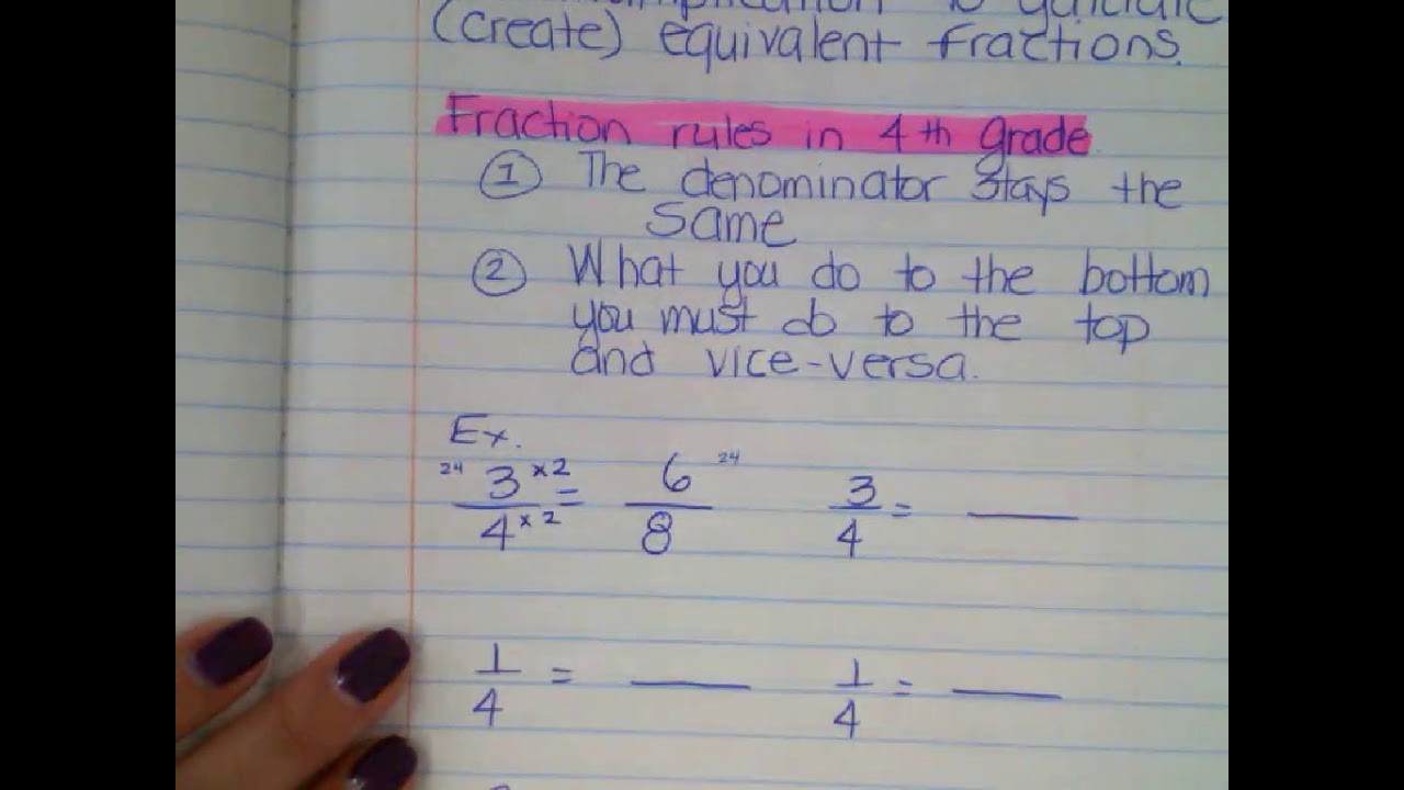 Lesson 6.2 generate equivalent fractions - YouTube