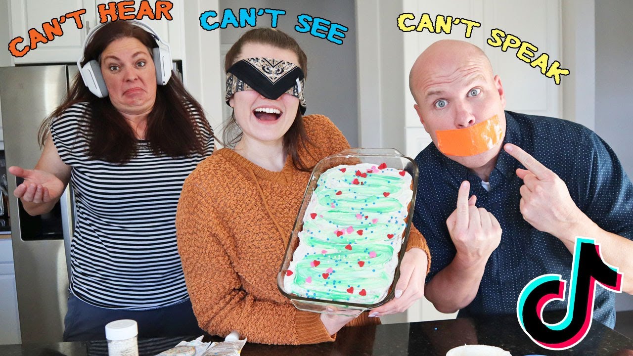 TikTok Baking Challenge! Can't See, Can't Hear, Can't Speak - YouTube
