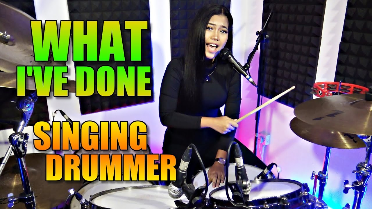 WHAT I'VE DONE COVER BY NUR AMIRA SYAHIRA SINGING DRUMMER - YouTube