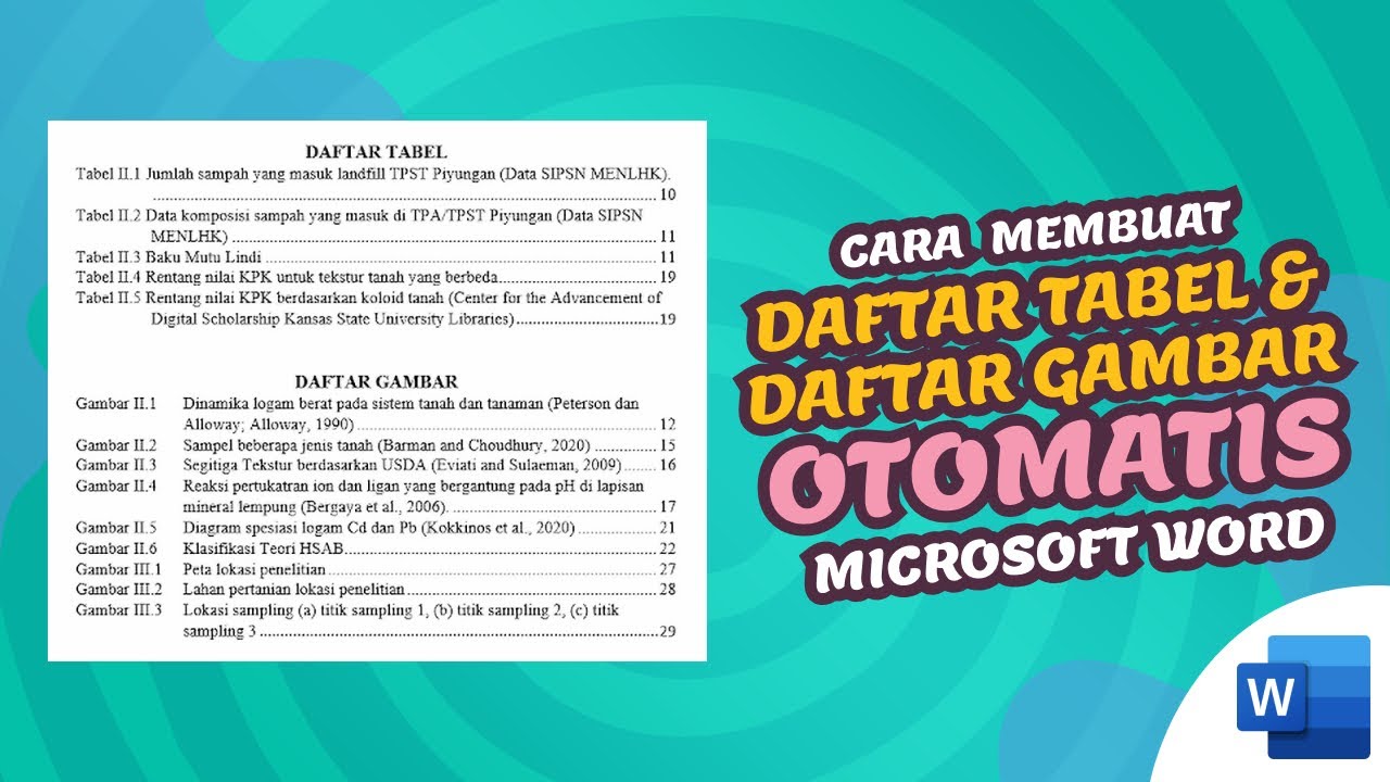 Cara Membuat Daftar Tabel dan Daftar Gambar Otomatis Di Microsoft Word ...