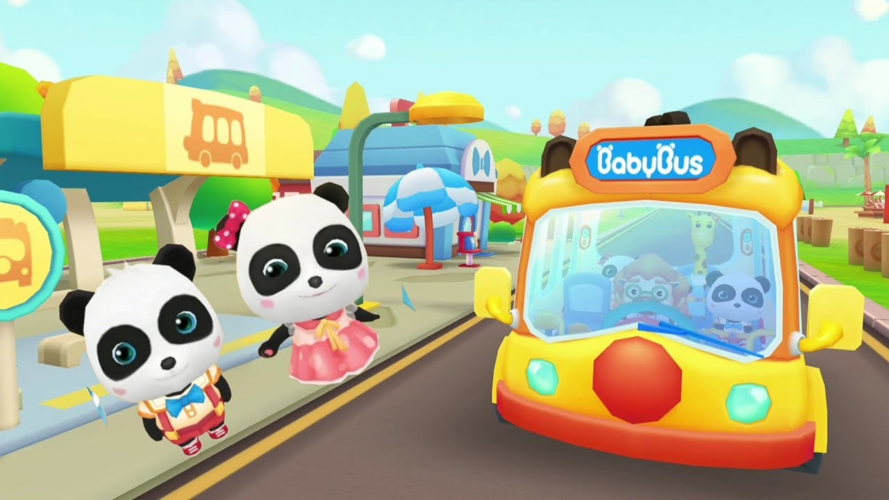 baby panda's school bus for kids | babybus 3d animation | school bus ...