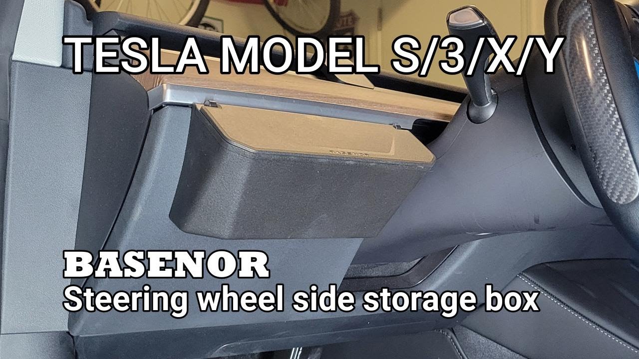 steering wheel side storage box - Tesla Model S/3/X/Y - BASENOR - YouTube