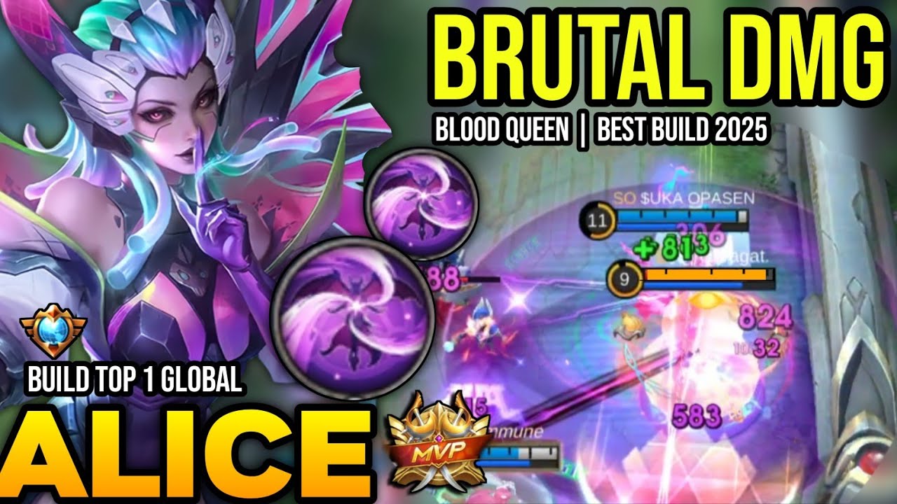 ALICE BEST BUILD 2025 | BUILD TOP 1 GLOBAL ALICE GAMEPLAY | MOBILE ...