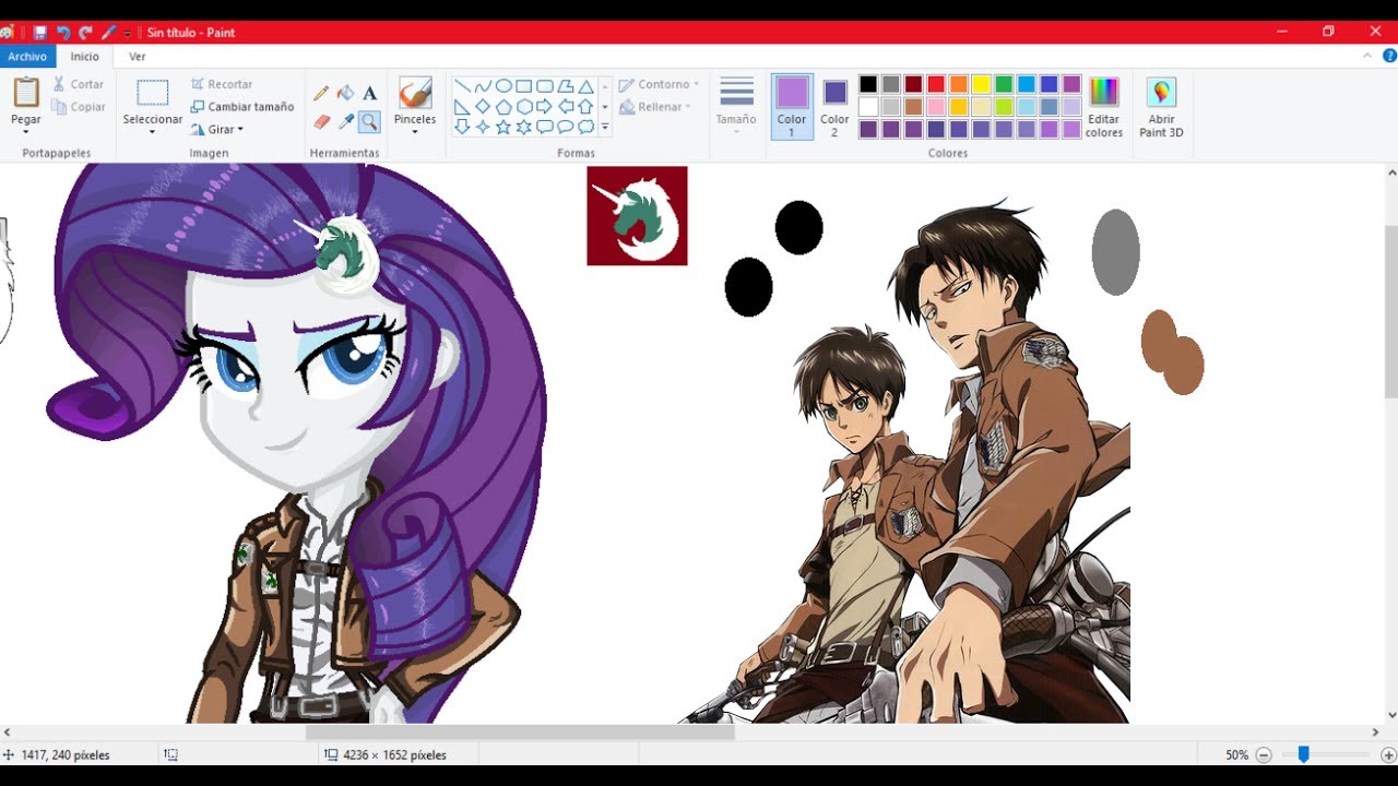【MLP SPEEDPAINT】Rarity Shingeki No kyojin Outfit Style! - YouTube