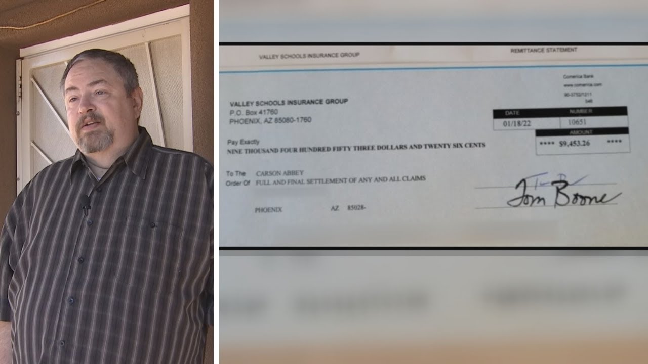 Man gets check for car totaled by school district worker - YouTube