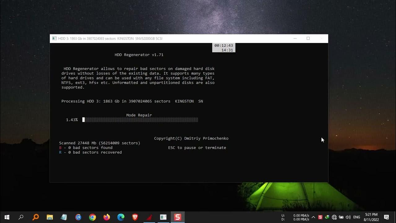 HDD Regenerator v1.71 Kingston PCI-e NVMe SN V1 Scan & Repair Part 1 ...