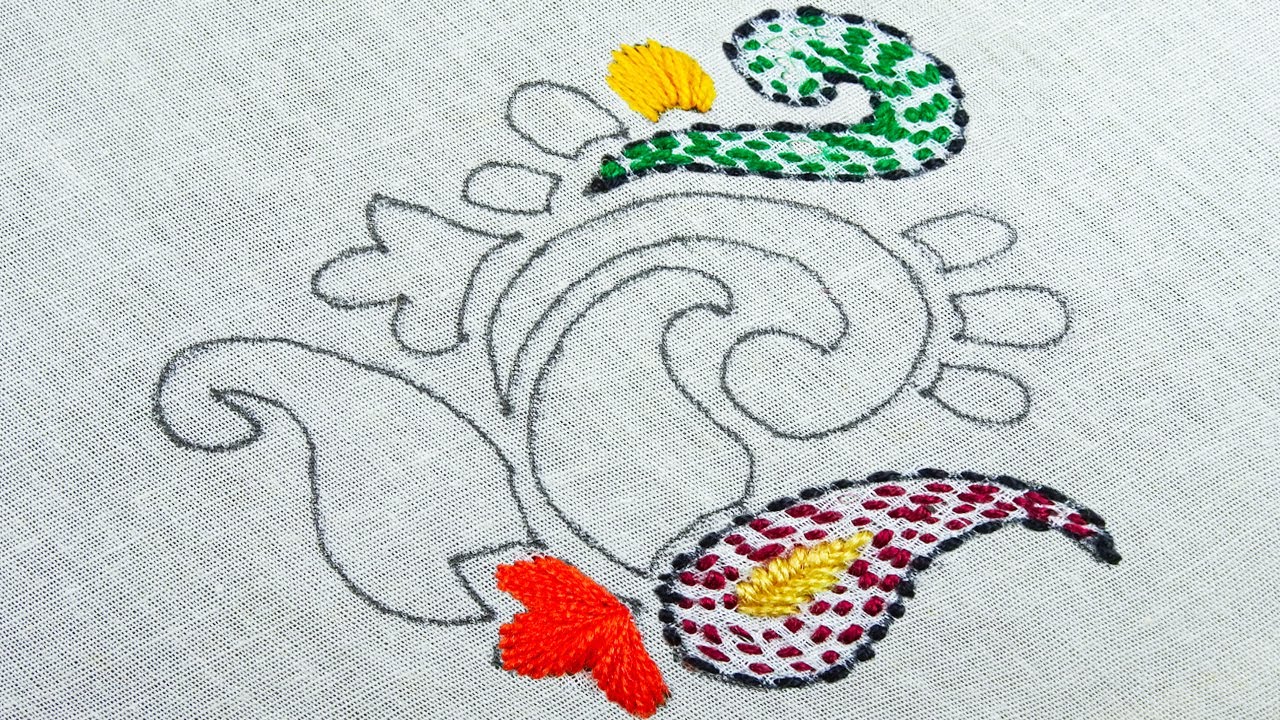 Hand Embroidery Decorative running stitch Needle work sewing tutorial ...