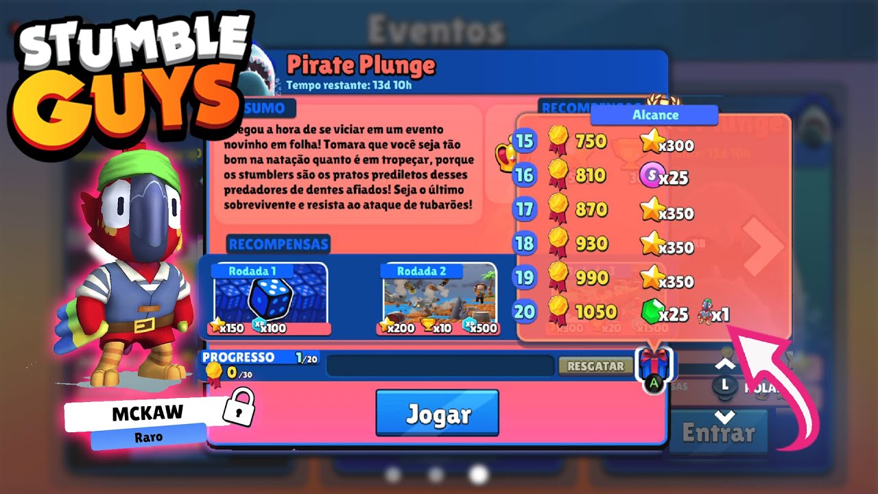 STUMBLE PIRATE PLUNGE SKIN GRÁTIS MCKAW l XBOX ONE X♡ ♥ - YouTube