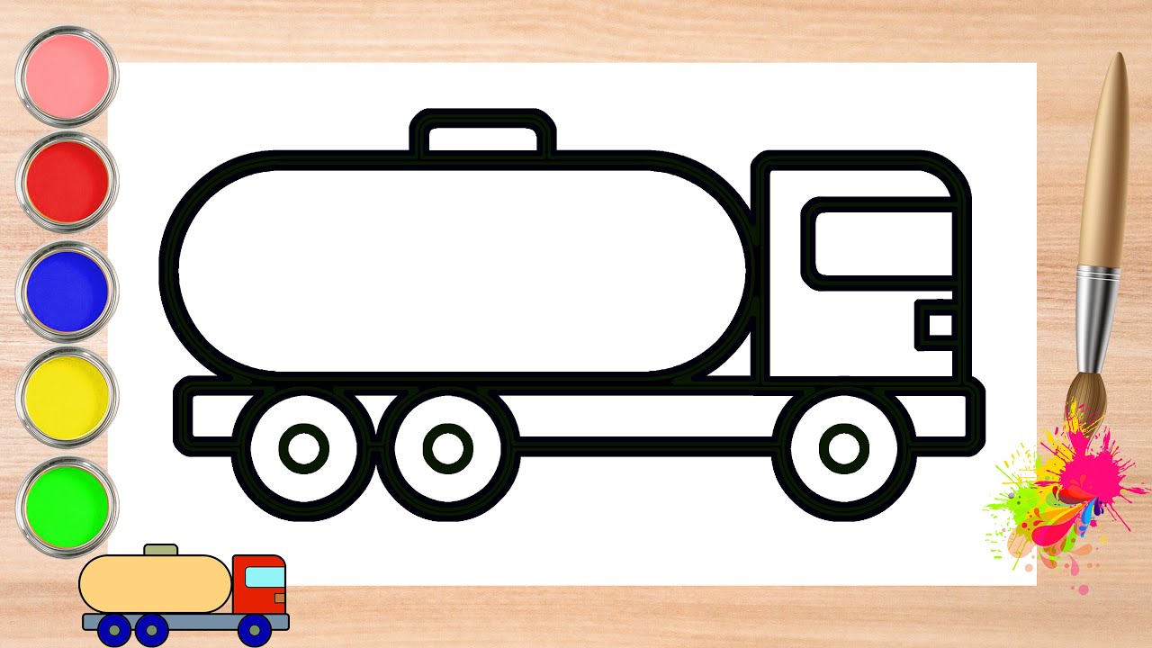 Truck Drawing, Painting and Coloring for Kids & Toddlers | Easy Vehicle ...