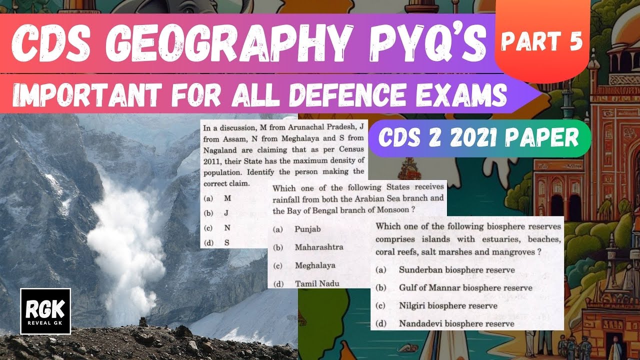 CDS Geography PYQs | CDS Paper 2 2021 Geography Questions | Important ...