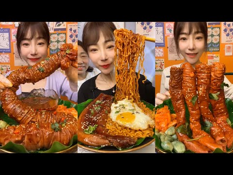 ASMR SOSLU ÇİN YEMEKLERİ YEME EATING SPICY CHINESE FOOD 吃辛辣的中国菜 SATISFYING MUKBANG 먹방 🌶