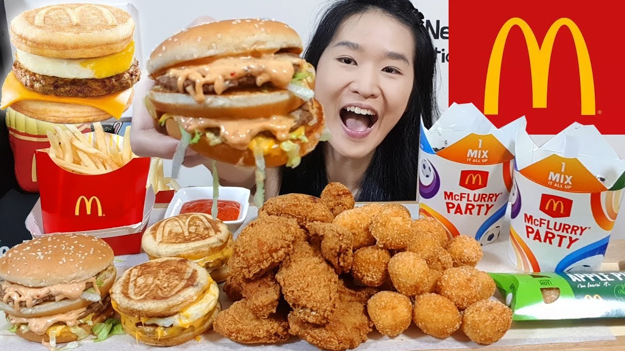 McDONALD'S MCGRIDDLES!! Big Mac, Fried Chicken Pizza Balls, McWings ...