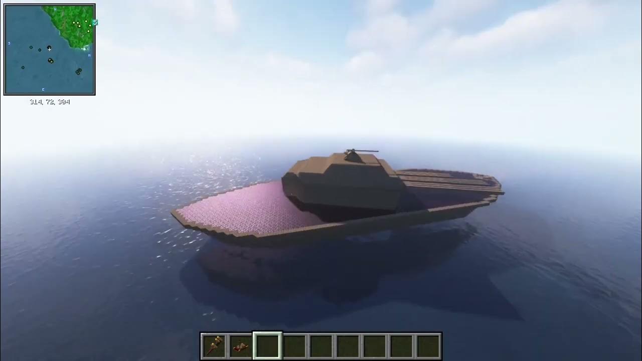 I Made a FULLY WORKING battleship in minecraft using valkyrien skies and create mod - YouTube