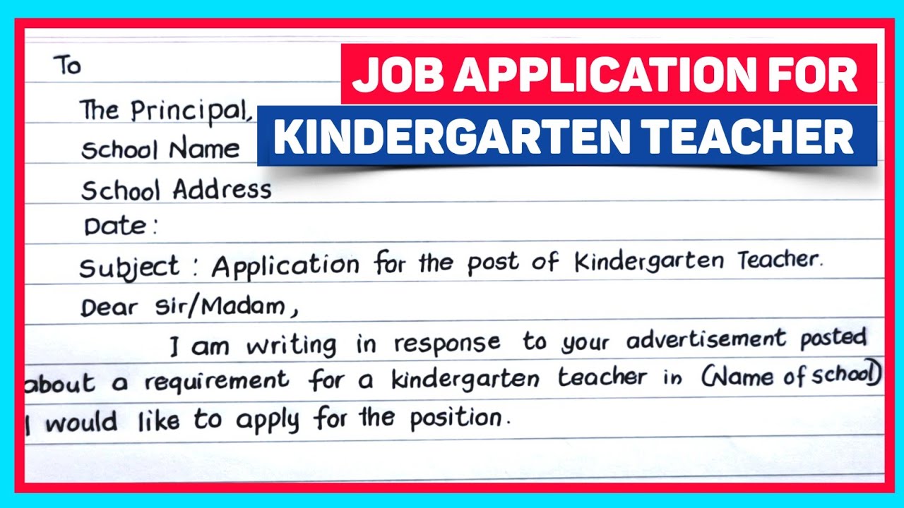 Application Letter For Teaching Job in School || Job Application For ...