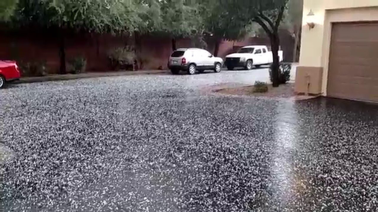 Marble sized hail in Phoenix - YouTube