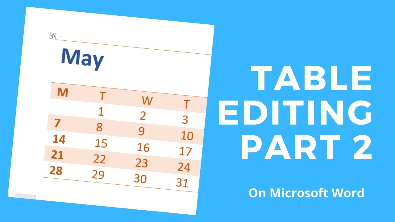 Table Editing shortcuts and Designing a table using various styles and ...