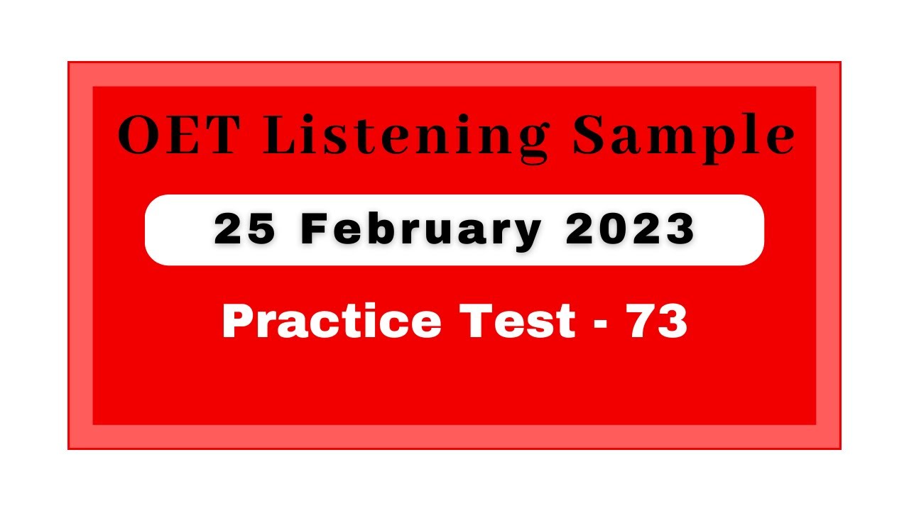 OET LISTENING SAMPLE TEST for Nurses / Doctors | OET 2.0 updated sample ...