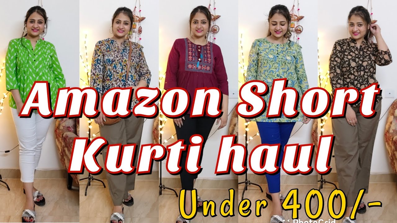 Amazon short kurti haul Under 400/- |tunic top | Amazon brand myx kurti ...