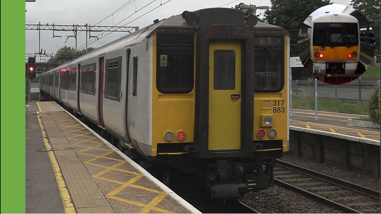 Class 317 departs Broxbourne - YouTube