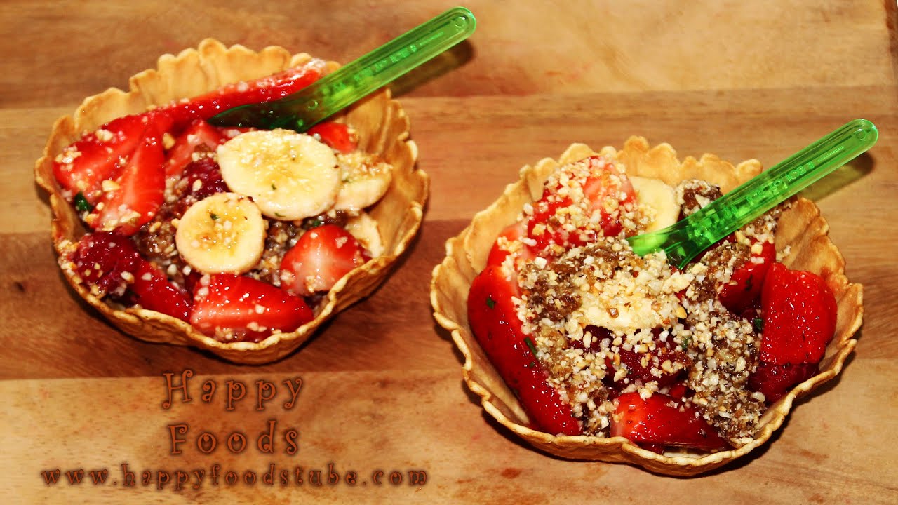 Delicious Crunchy Summer Fruit Salad in Wafer Basket Dessert ...