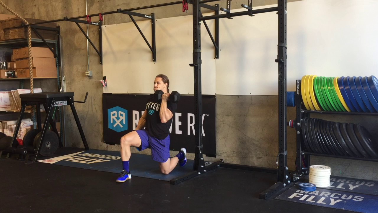 Half Kneeling DB Arnold Press - YouTube