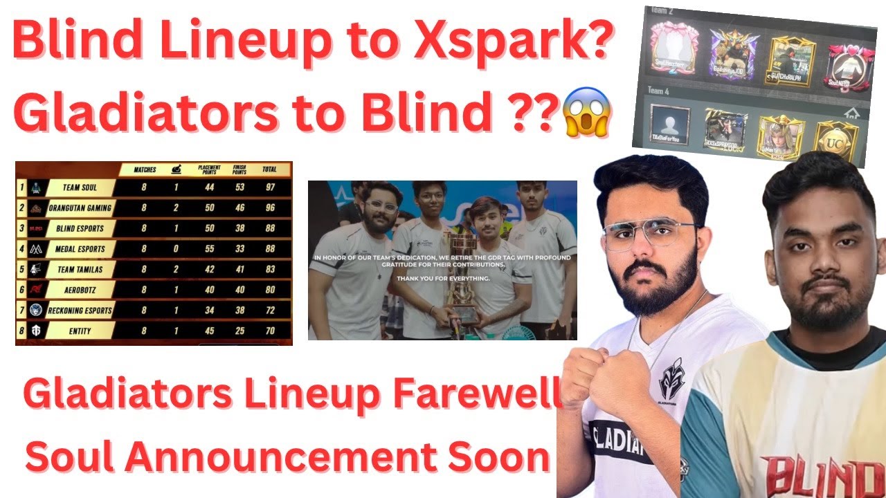 Blind Lineup to Xspark?| Gladiators Joining Blind Esports?😱| Ex-Soul on ...