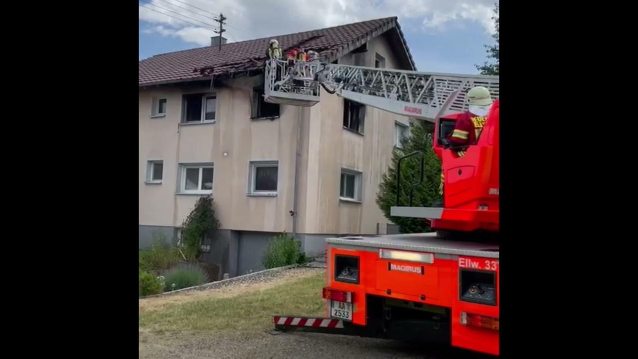 Brand in Einfamilienhaus in Jagstzell-Dietrichsweiler - YouTube