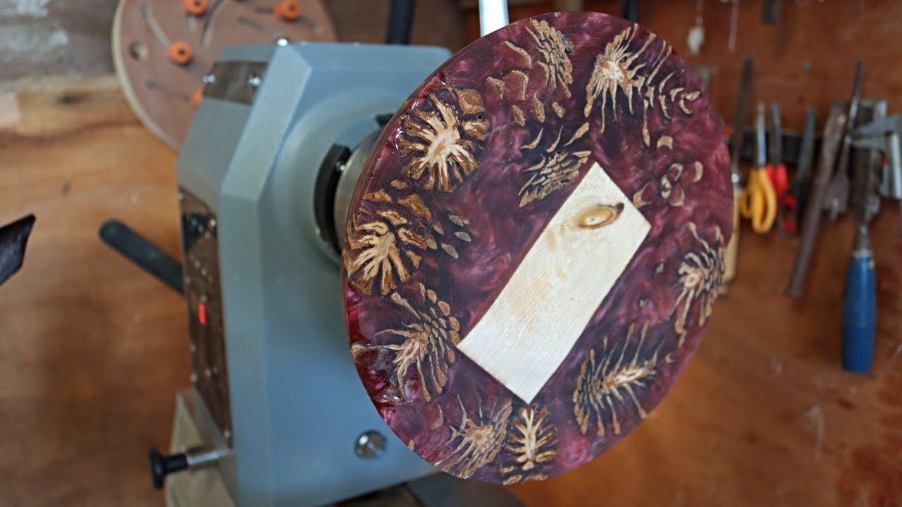 Woodturning - Pine cone Resin Bowl #ResinArt #Epoxy #Resin - YouTube