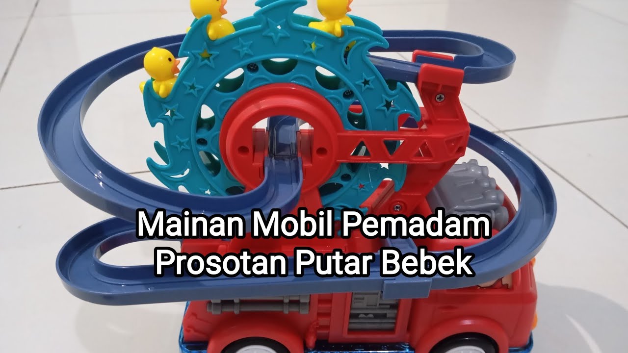 Mainan Anak Mobil Pemadam Perosotan Putar Bebek - YouTube