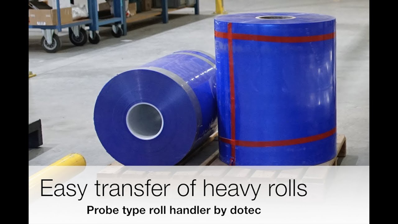 Dotec roll handler for heavy roll transfer - YouTube