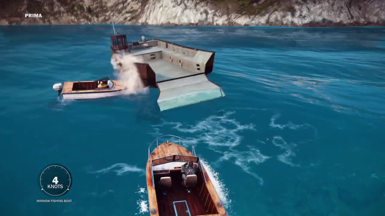 Boat in a boat just cause 3 - YouTube
