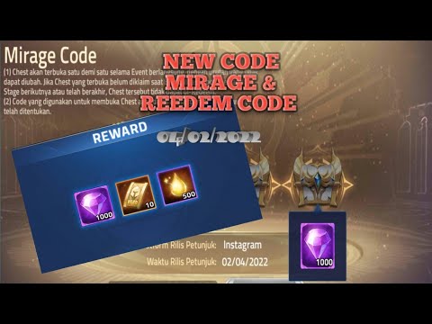NEW CODE MIRAGE FROM INSTAGRAM & NEW REEDEM CODE 04-02-2022 - YouTube
