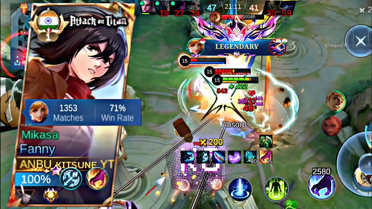 FANNY MIKASA GAMEPLAY | ALMOST HALF AN HOUR GAME | MLBB - YouTube