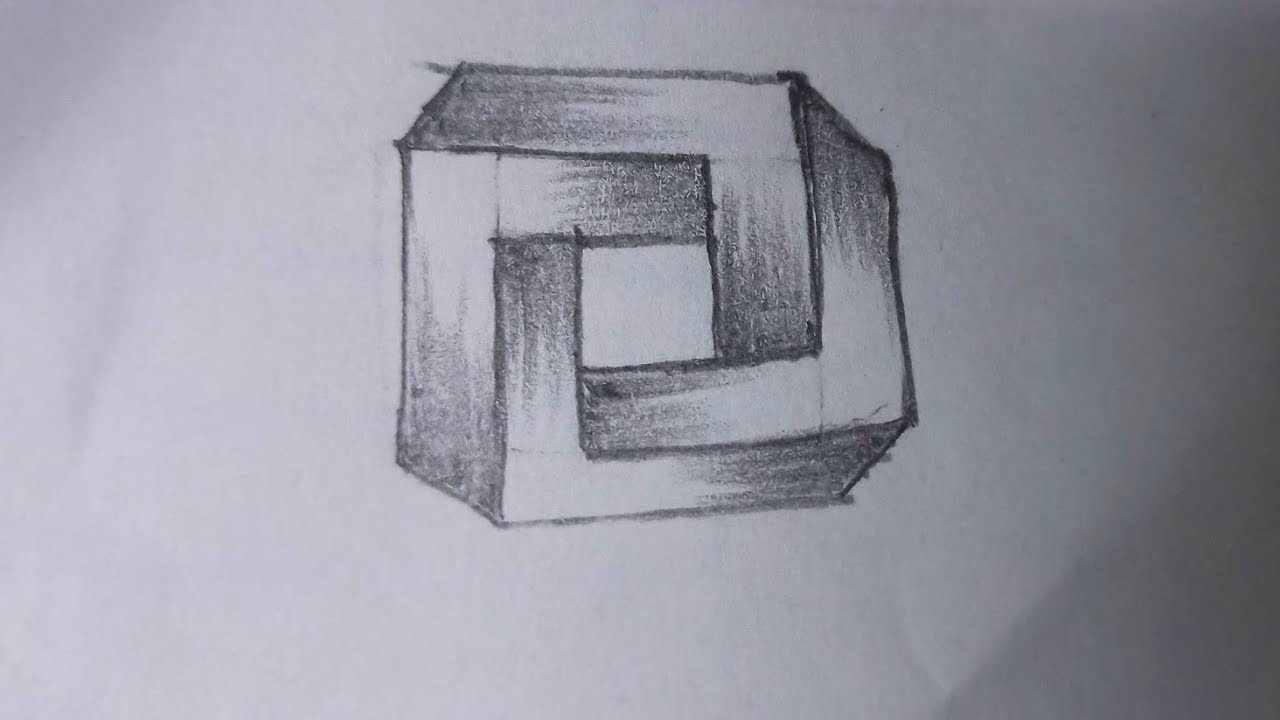 3d drawing Impossible rectangle in very simple steps - YouTube
