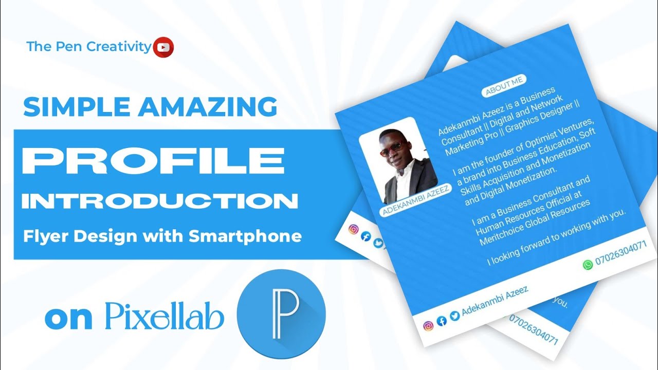 Simple Profile Flyer Design with Pixellab 💯 #design - YouTube