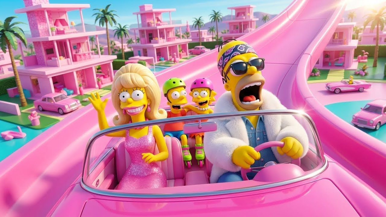 The Simpsons: Barbie Movie PARODY 🌸 Full Adventure in Pink Paradise ...