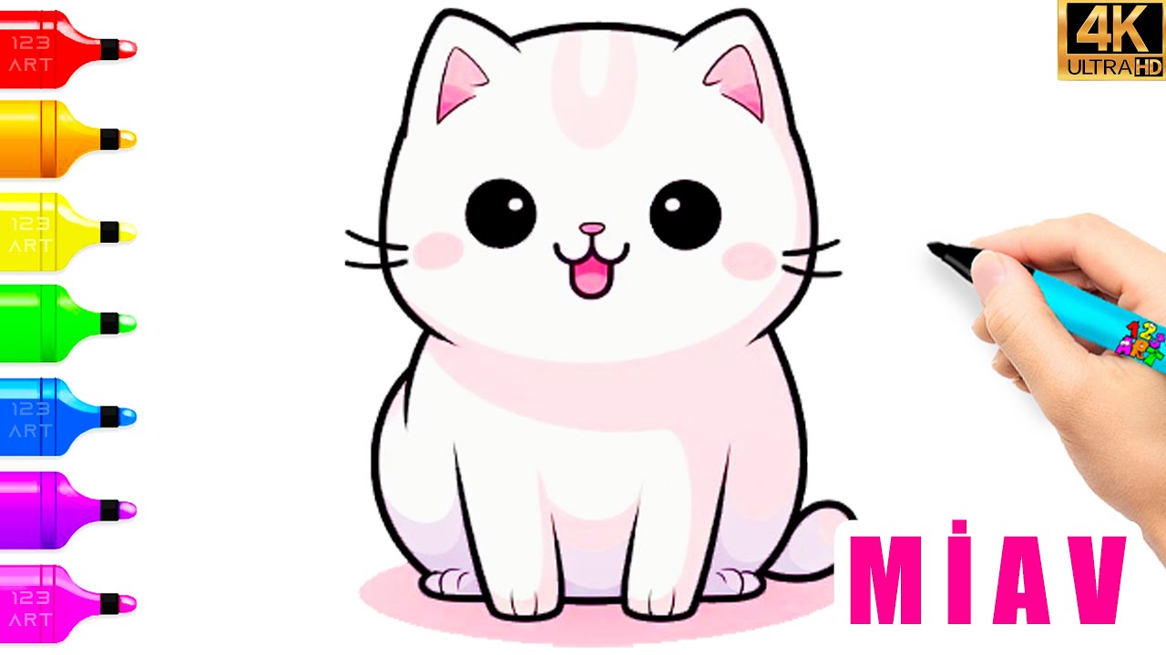 How to Draw a Cat | Cute Cat Drawing | Easy Drawings - YouTube