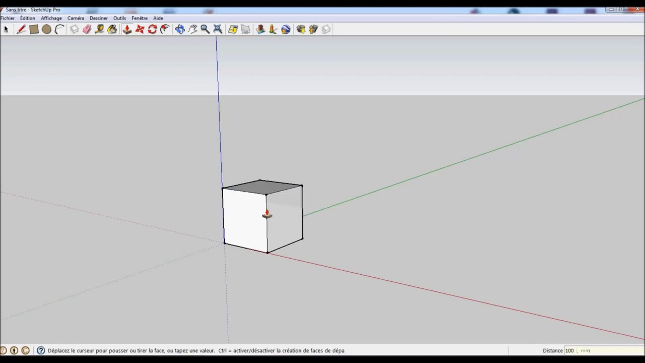 Dessiner un cube sous sketchup - YouTube