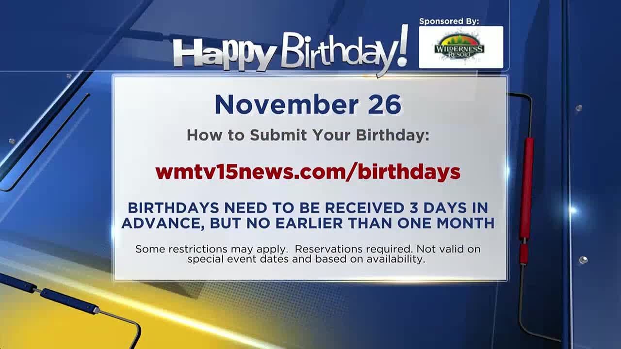 Birthdays for Tuesday, November 26 - YouTube