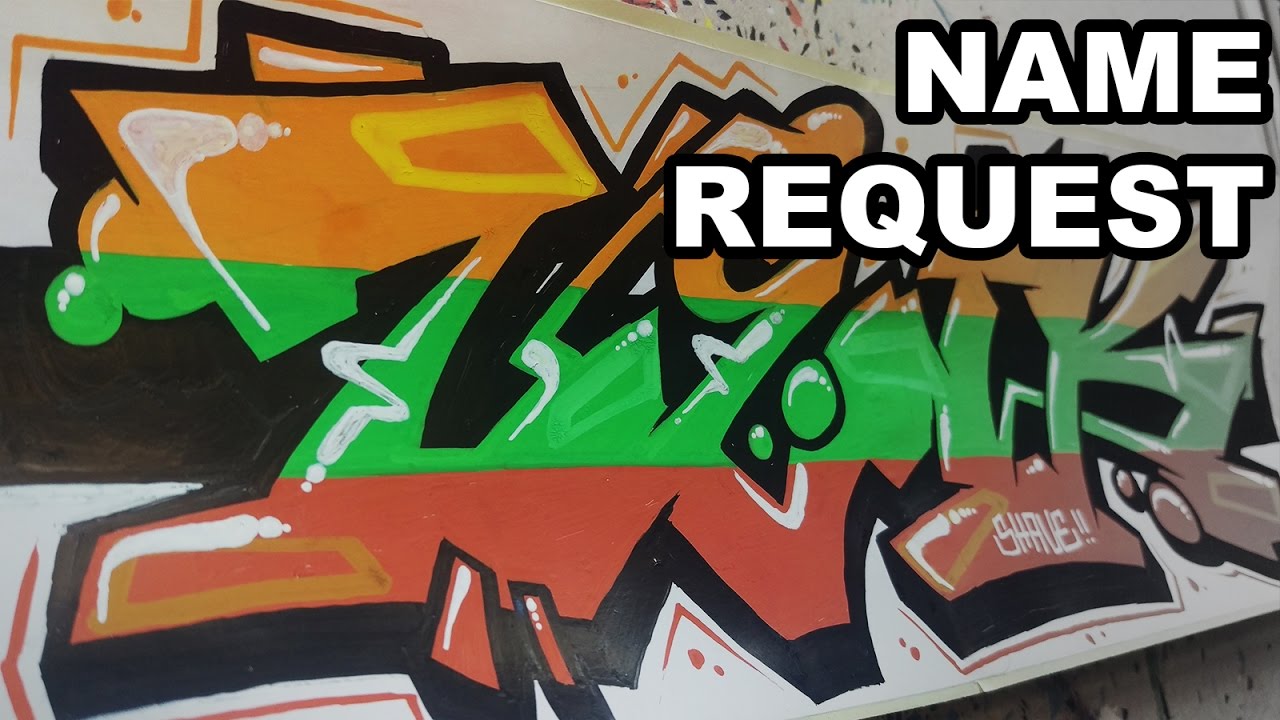Graffiti Speedart l Speedpaint Name Request ZEIK Sticker - YouTube