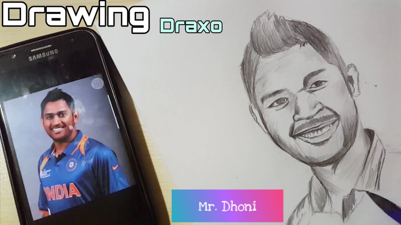 How i draw | Mr. Dhoni. | Pencil sketch #draxo #shading easy drawing ...