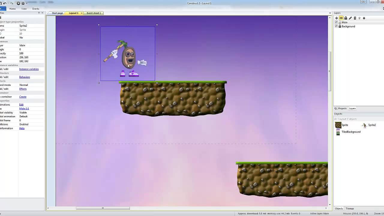 Construct 2: Jungle Platform Game Part 1 - YouTube