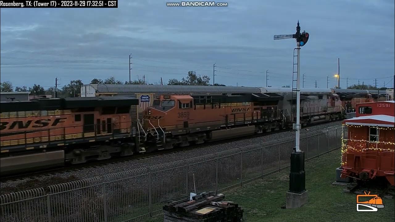 BNSF 5964 leads BNSF Q-ROBCHI w/ Warbonnet Railstream Cam - YouTube