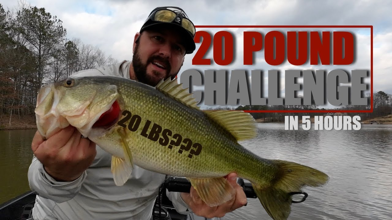 20 POUND CHALLENGE: Muddy Water Largemouth Bass Early Spring - YouTube