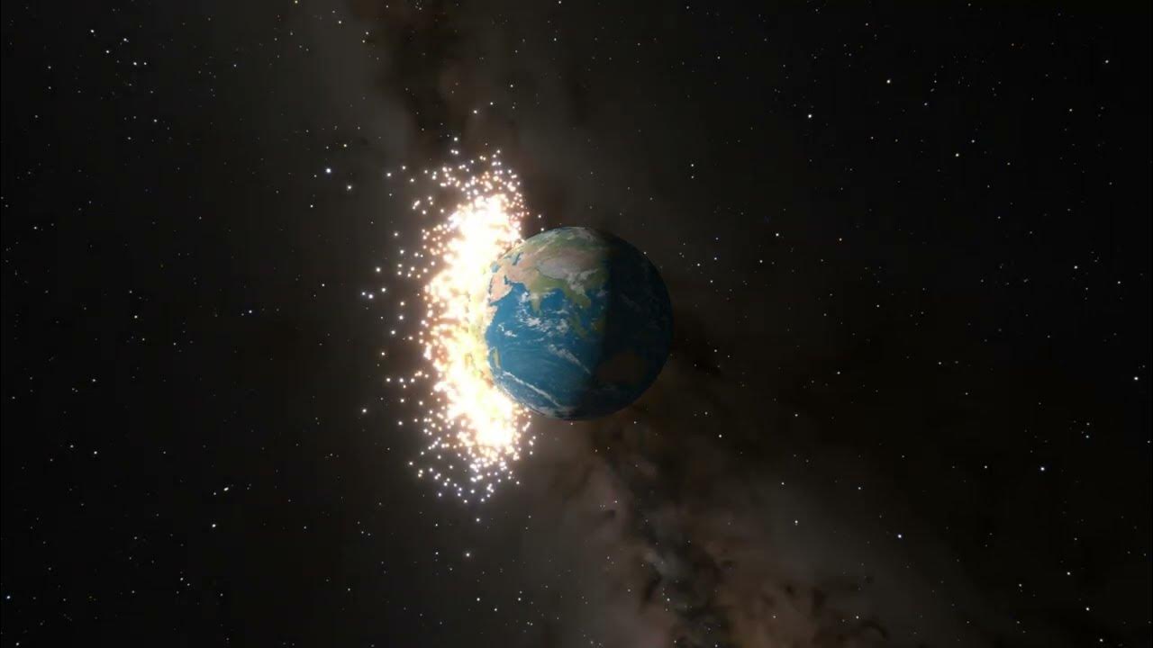 Moon Earth collision - YouTube