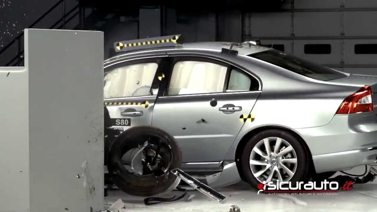 Crash test IIHS - Volvo S80 - YouTube