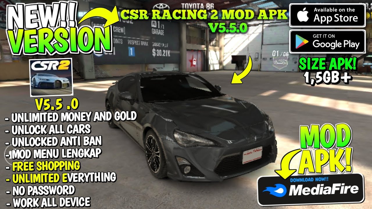 UPDATE!! CSR RACING 2 v,5.5.0 MOD APK TERBARU NEW NO PASWORD!! - YouTube