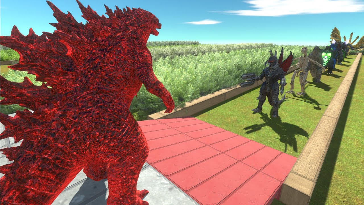 GODZILLA RED VS GHIDORAH & ALL GODZILLA DEATH RUN - Animal Revolt ...