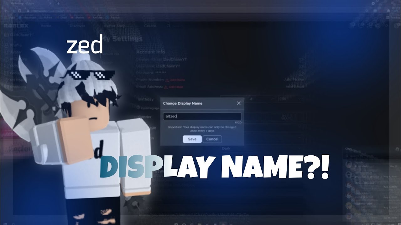 HOW TO GET/CHANGE YOUR DISPLAY NAME IN ROBLOX! | Change your name for ...